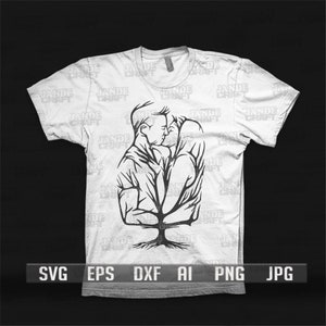 Tree Branches Couple Kissing Svg | Lovers Shirt Png | Twig Branch ...