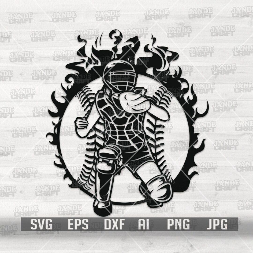Softball Player on Fire Svg | Hot Baseball Game Clipart | Pitcher ...