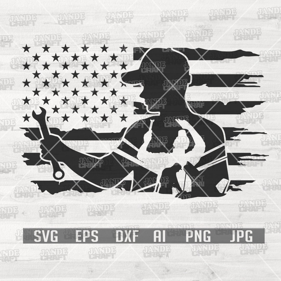 US Mechanic Silhouette Svg | Mechanic Clipart | Mechanic Cutfile ...