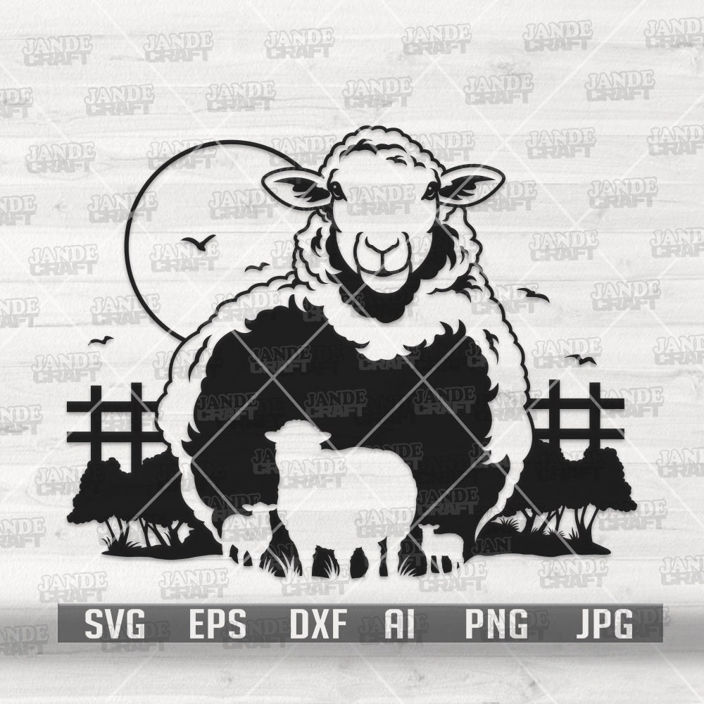 Sheep Svg US Farm Monogram Sheep Clipart Sheep Cutfile - Etsy