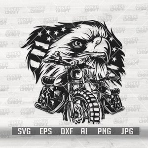 US Eagle Biker Svg | Motorbike Clipart | USA Sports Ride Cut File ...