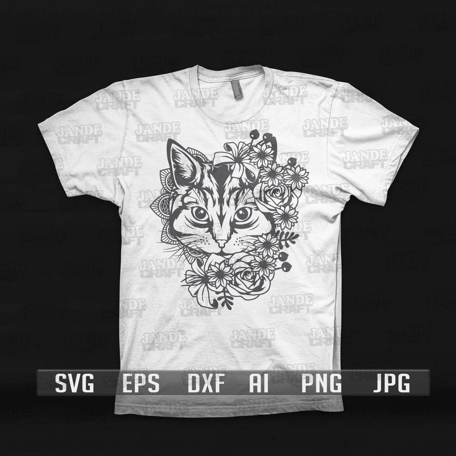 Floral Cat Svg Floral Animal Svg Flower Cat Svg Cat Svg - Etsy