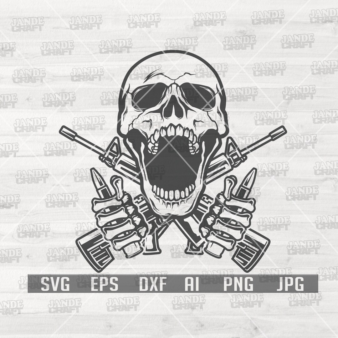 Guns and Skull Svg | Gun Owner Svg | Patriotic Svg | Skull Svg | Skull ...