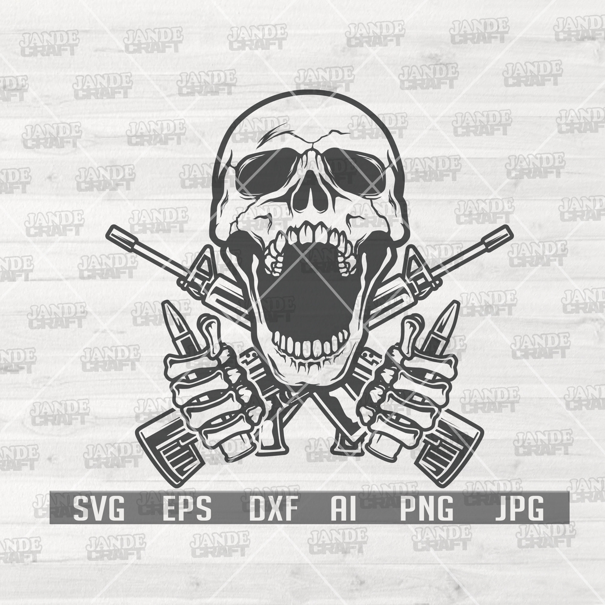 Cool Skulls With Guns To Draw