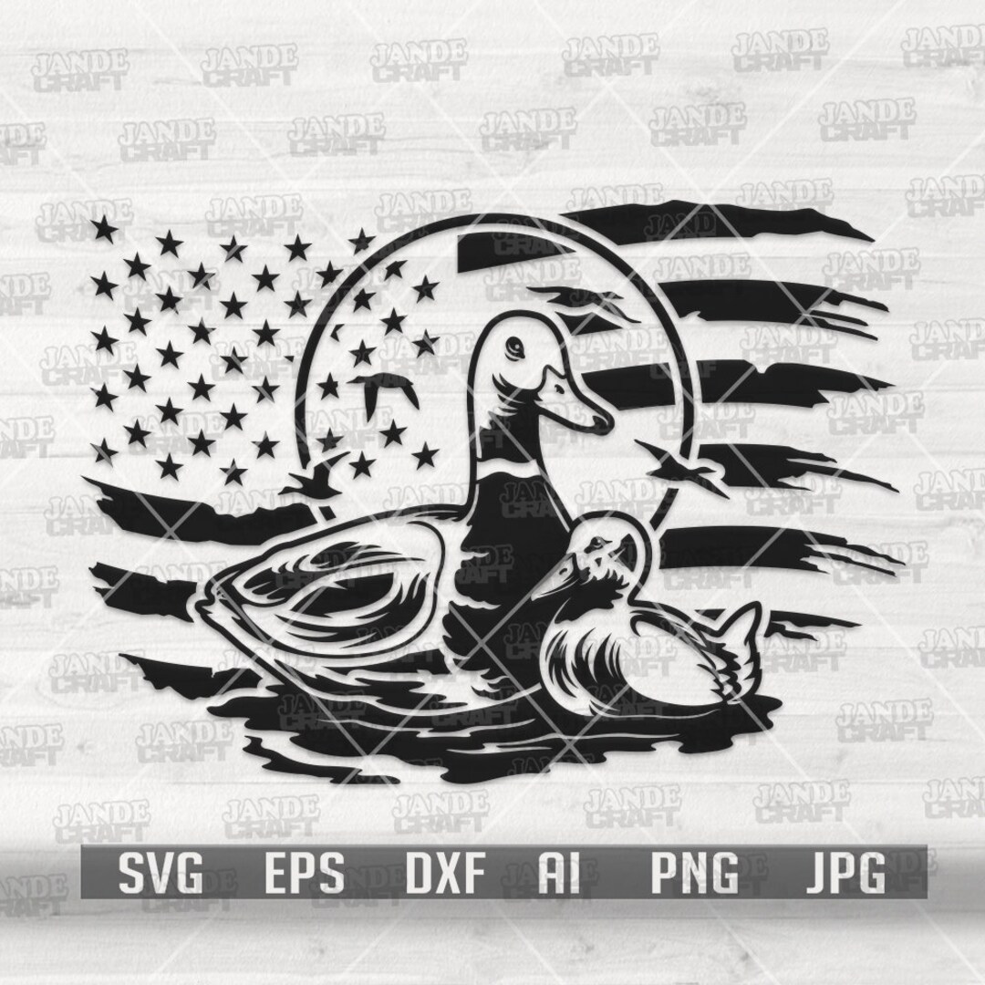 US Duck Scene Svg | Duck Scene Png | Duck Clipart | Duck Cutfile | Duck ...