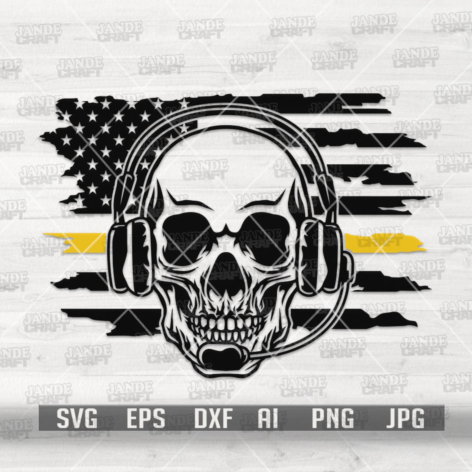 US Dispatcher Skull Svg First Responder Clipart 911 - Etsy