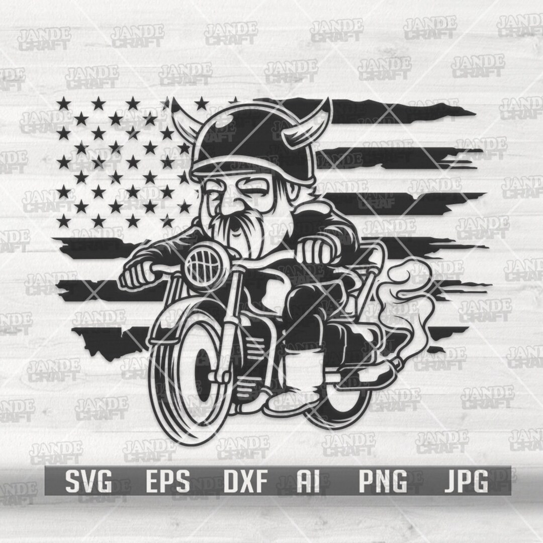 US Biker Viking Svg | Warrior Rider Clipart | Valhalla Ride Stencil ...