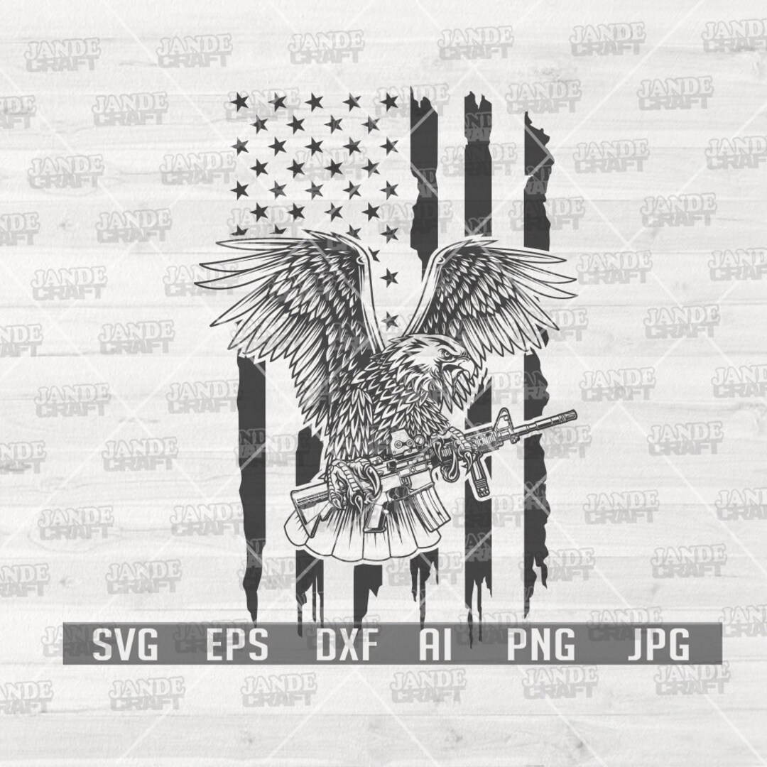 US Patriotic Eagle Military Svg | US Eagle Svg | US Military Svg ...
