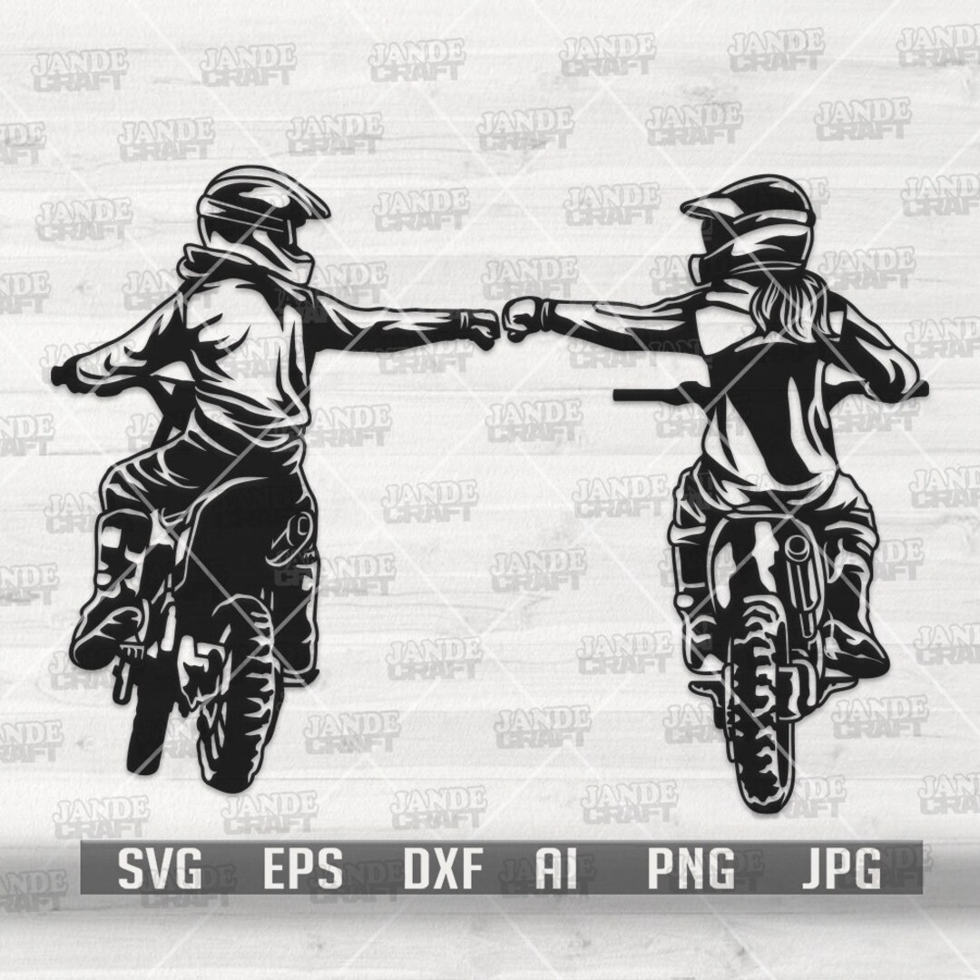 Motorcross Lovers Fist Bump Svg | Riding in Tandem Cutfile | Couple ...