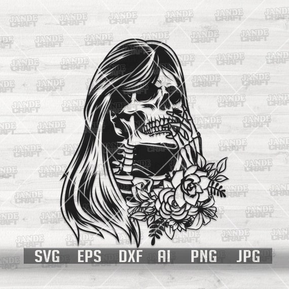 Girl Sugar Skull Svg Floral Sexy Catrina Bitting Lips Etsy