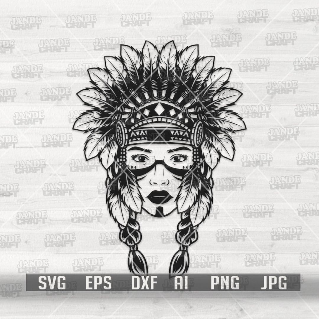 Native American Girl Svg Teepee Indian Tribe Clipart Aztec Boho Woman ...