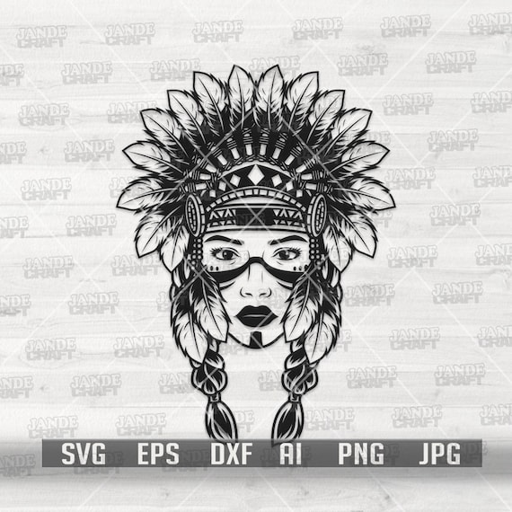 Native American Girl Svg Teepee Indian Tribe Clipart Aztec | Etsy