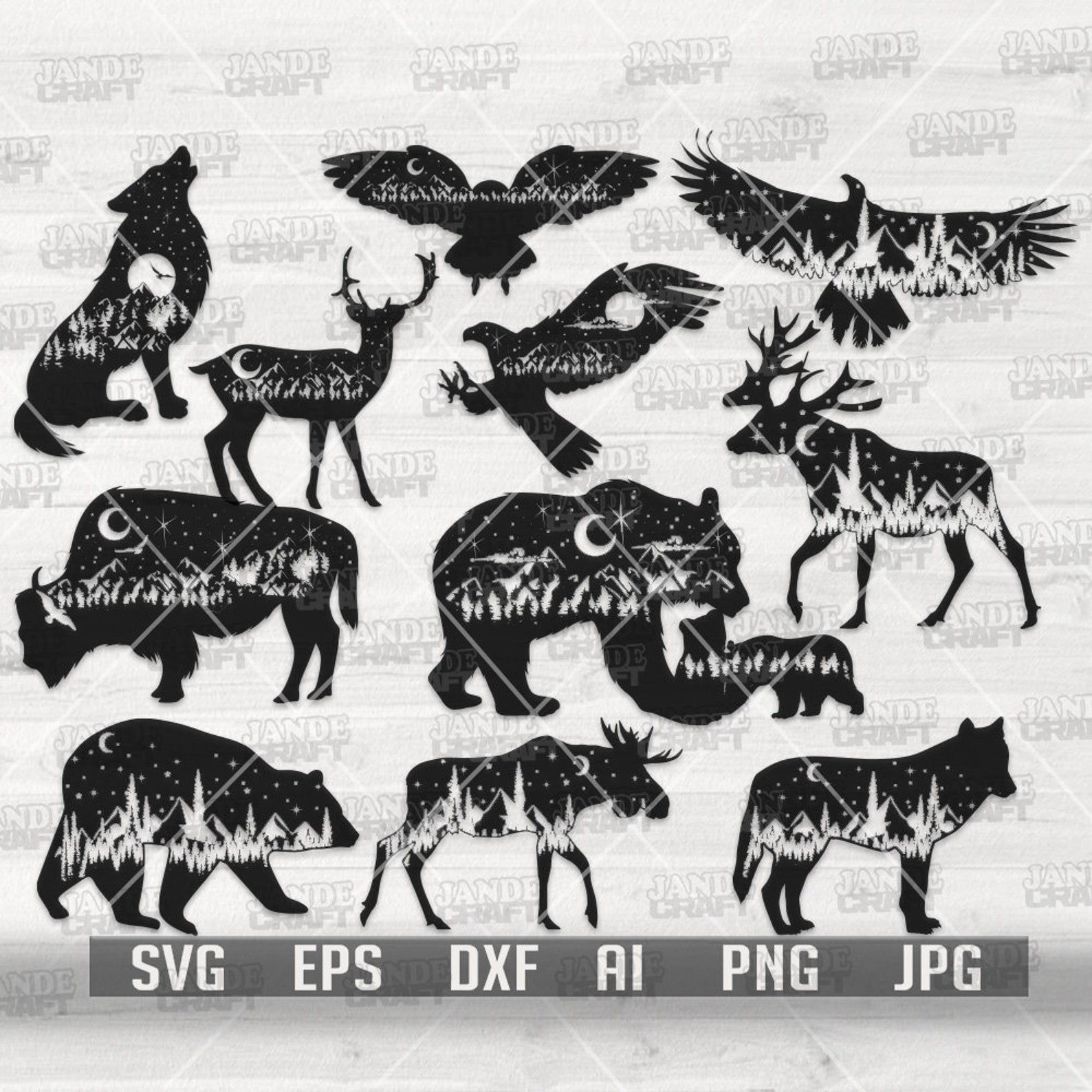 Wilderness Animal SVG Bundle Svg Celestial Animal Clipart - Etsy