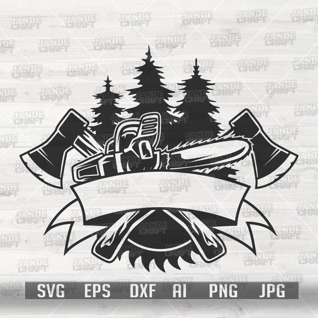 Lumberjack Svg | Woodman Clipart | Wood Saw Axe Cutfile | Wood Cutter ...