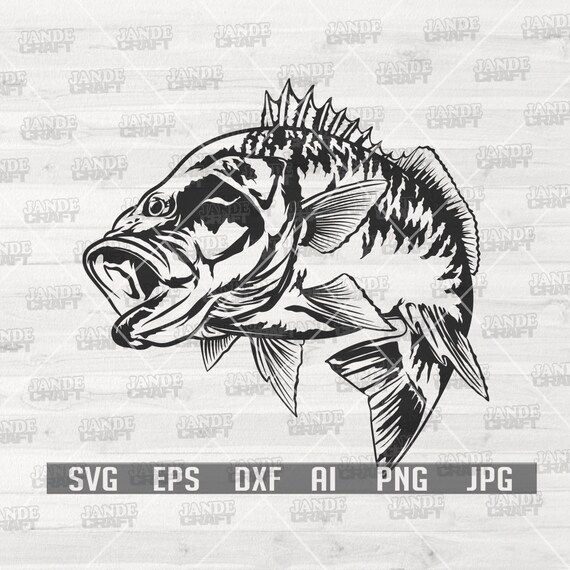 Bass Fish Svg Bassh Fish Clipart Bass Fish Cutfile Bass | Etsy