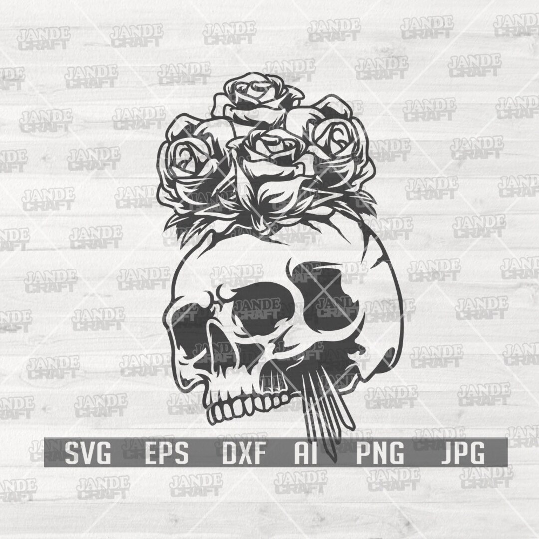 Skull Roses Svg | Roses Svg | Skull Clipart | Skull Svg | Skull Cutfile ...