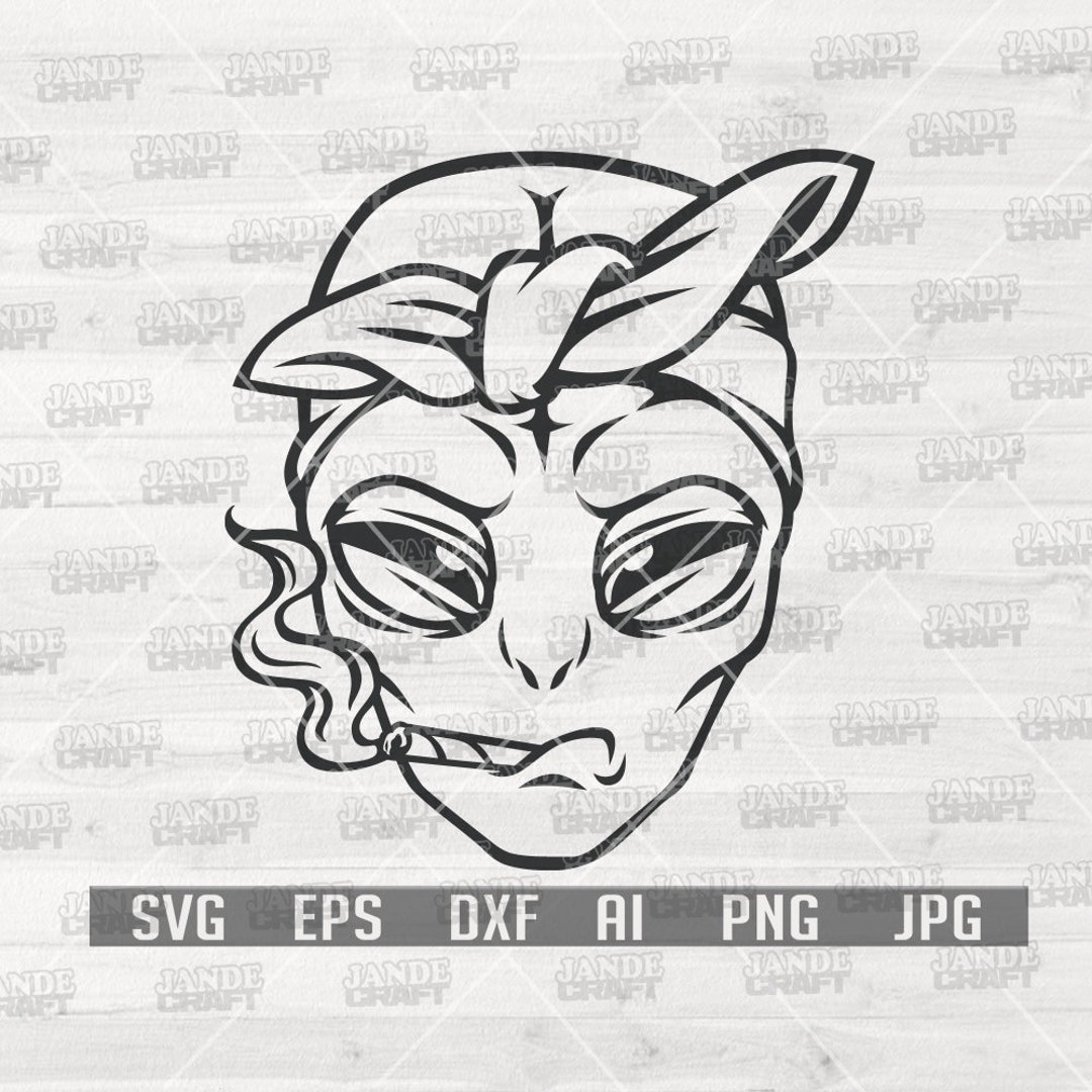 Alien Smoking Weed Svg Alien Smoking Joint Svg Smoking Cannabis Svg ...