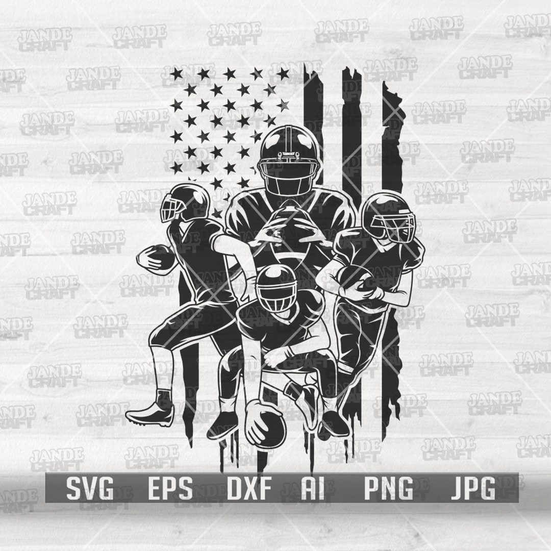 US Football Players Svg | US Football Players Png | Football Monogram ...