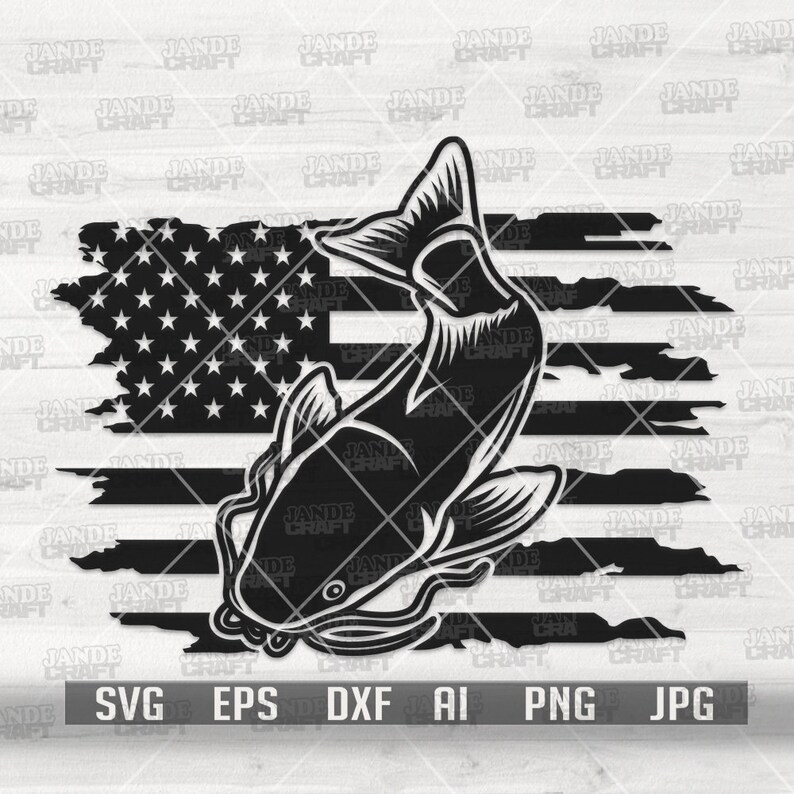 US Cat Fish Svg Catfish Svg Lake Fishing Clipart River - Etsy
