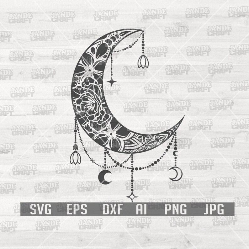 Mandala svg Moon svg Moon Mandala svg Mandala Clipart | Etsy