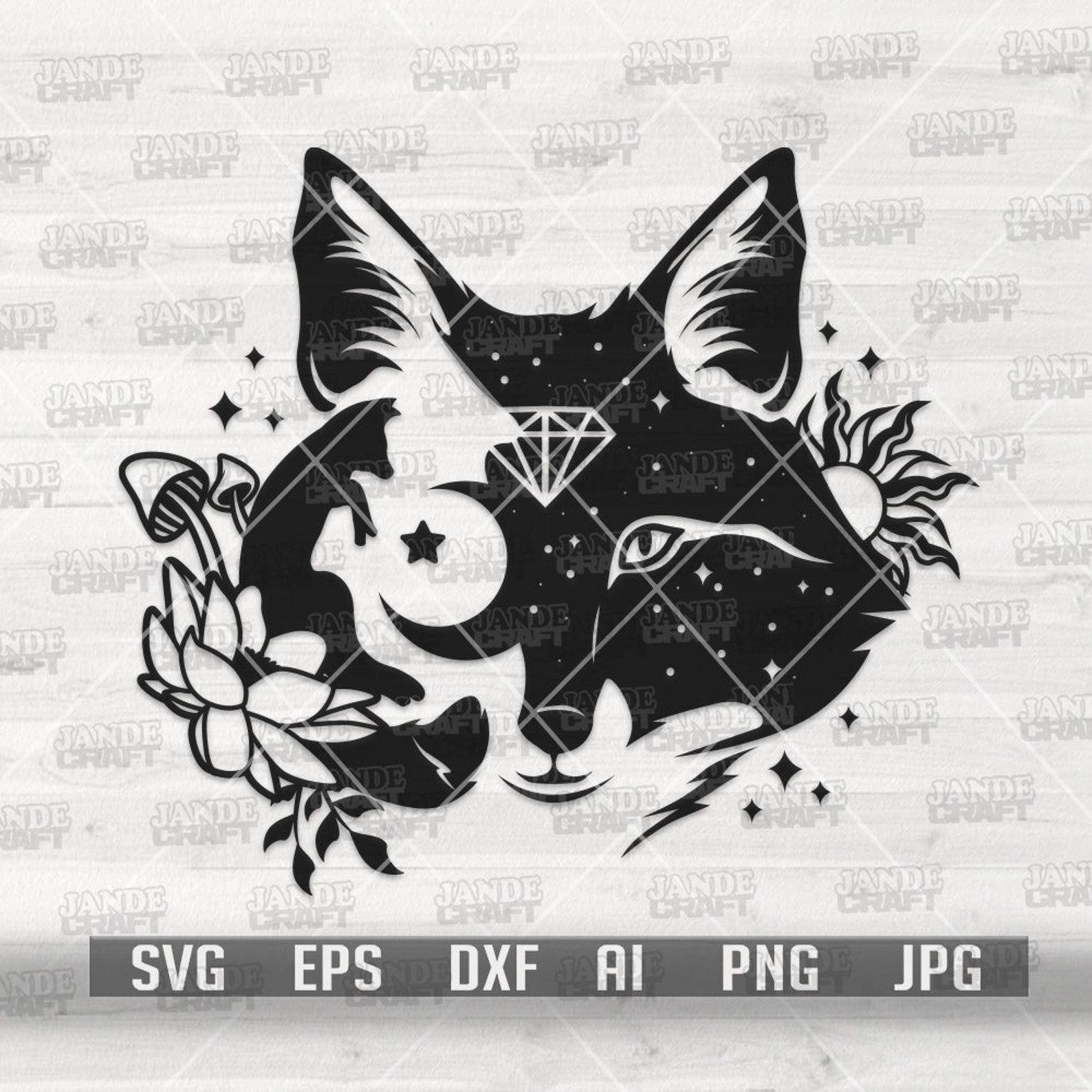 Celestial Fox Svg Mystical Svg Fox Png Fox Cutfile - Etsy