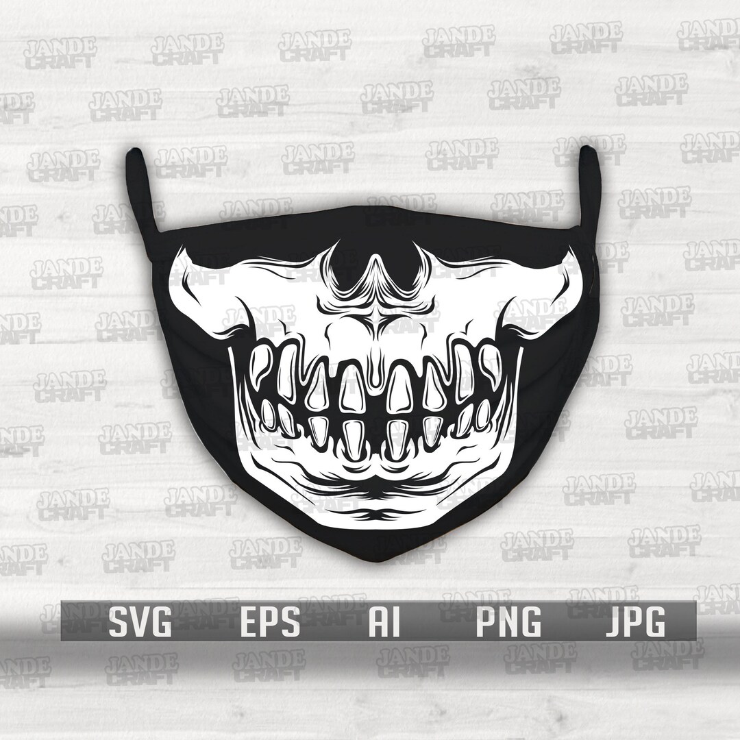Digital Download Skull Design for Face Mask Human Skull Clipart Scary ...