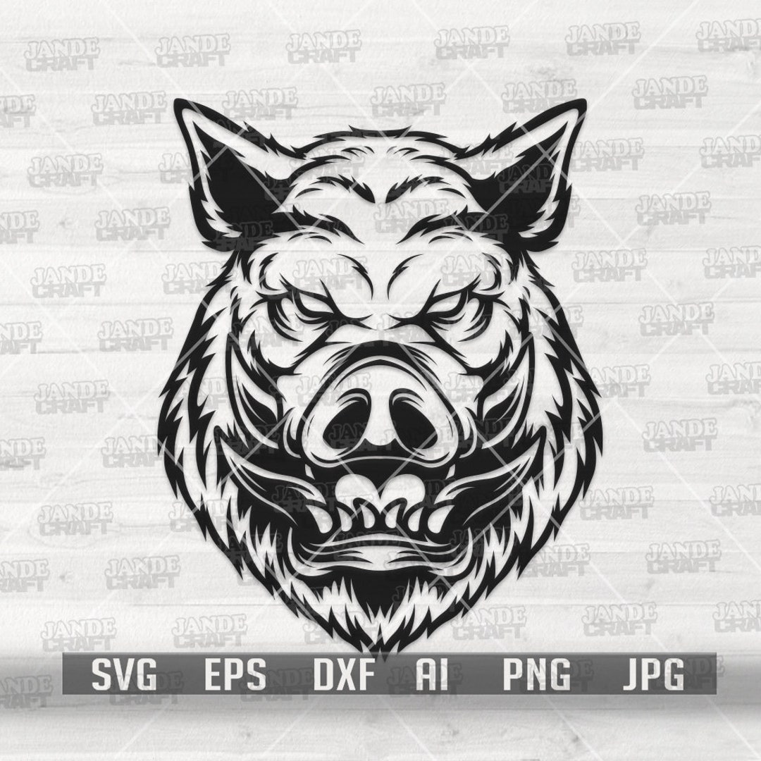 Wild Boar Svg | Forest Creature Stencil | Wild Animal Clipart | Forest ...