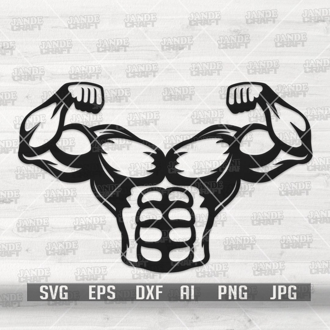 Muscle Body Builder Skull Svg | Weight Lifter Clipart | Gym Instructor ...
