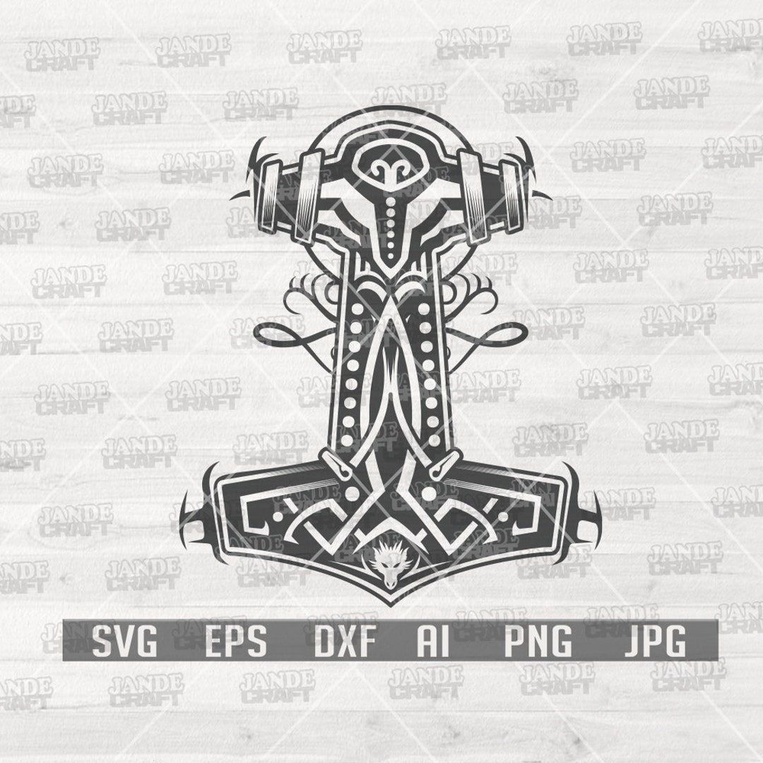 Viking Hammer Svg | Old Warrior Clipart | Ancient Weapon Stencil ...