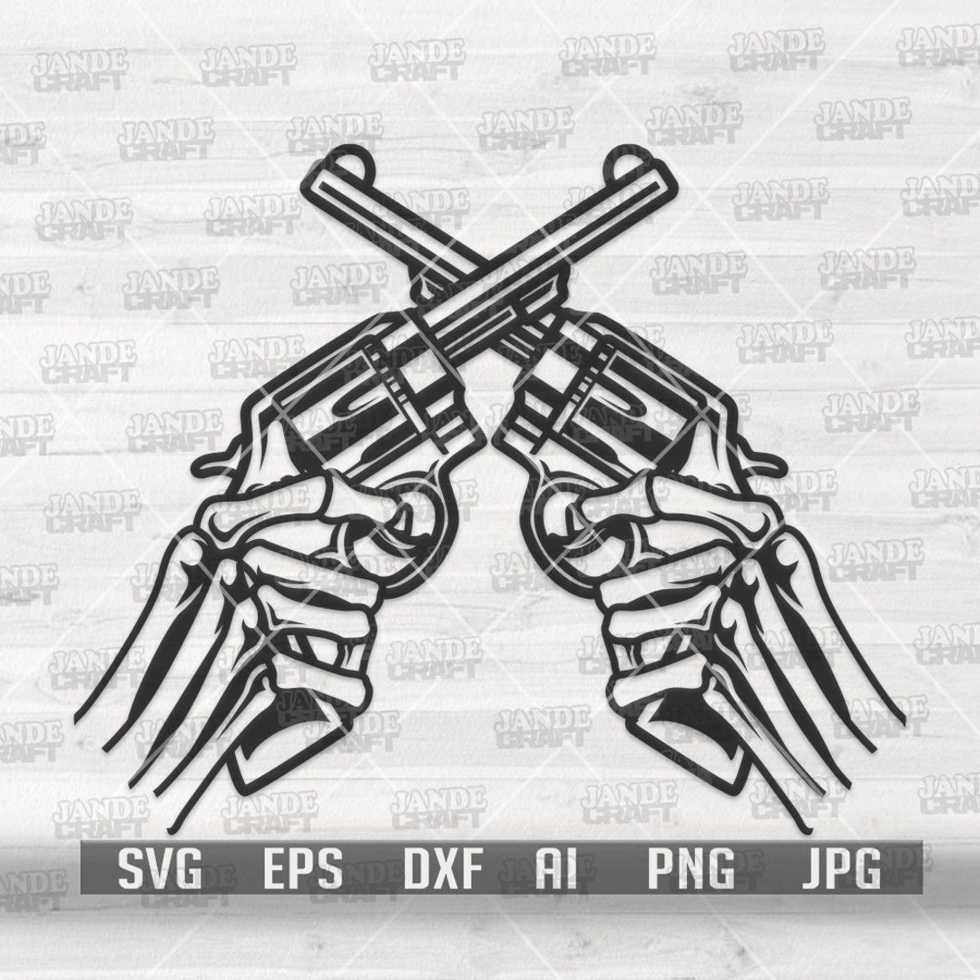 Skeleton Hand With Gun Svg 2nd Amendment Clipart Handgun - Etsy