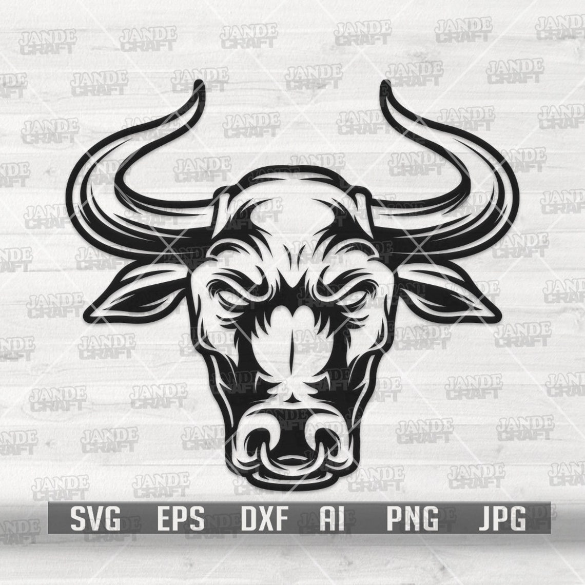 Bull Head Svg Wild Animal Clipart Angry Bull Stencil - Etsy