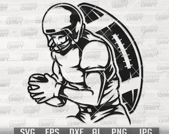 Football Svg Game Day Clipart Fullback Player Cutfile - Etsy