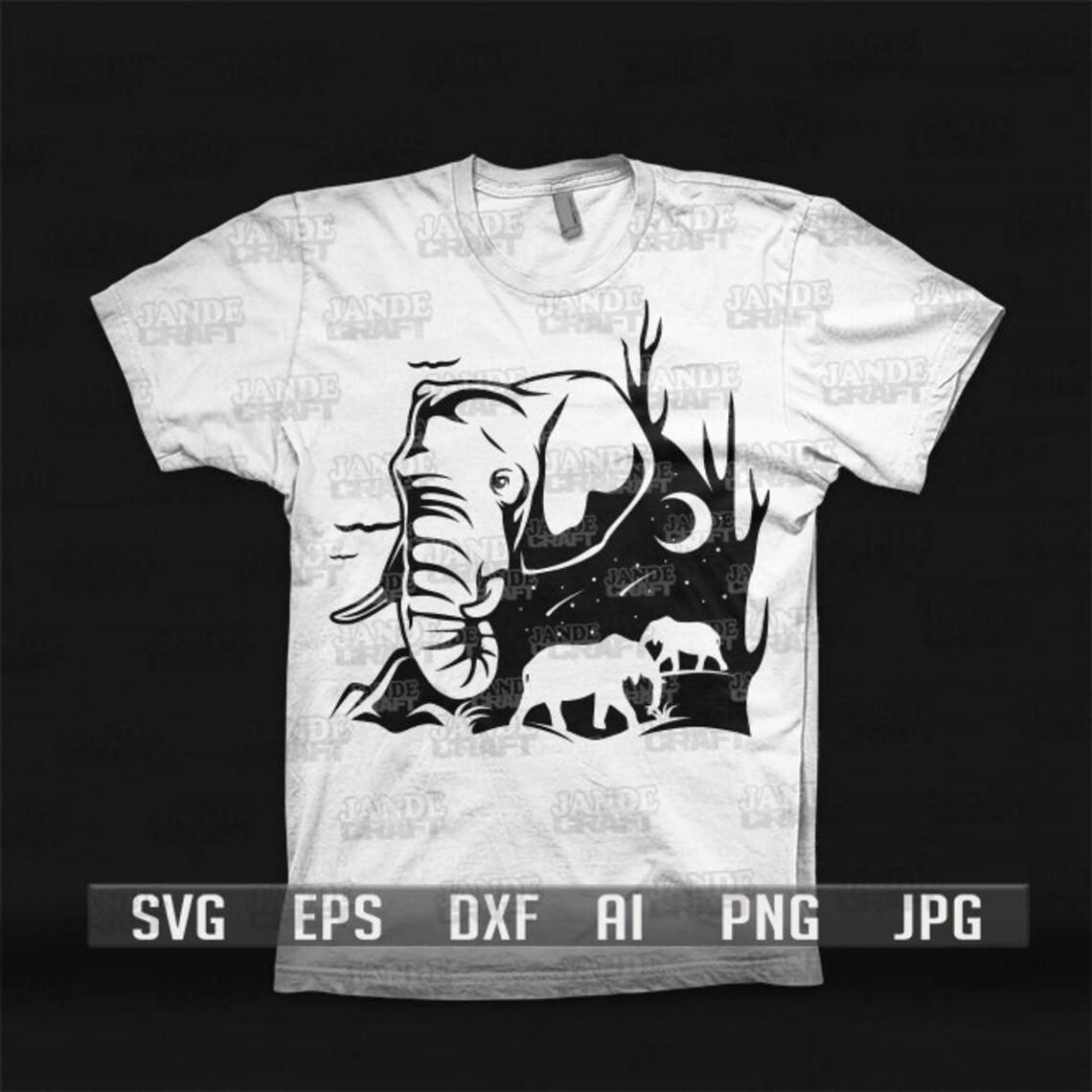 Elephant Scene Svg Elephant Svg Cute Elephant Clipart | Etsy