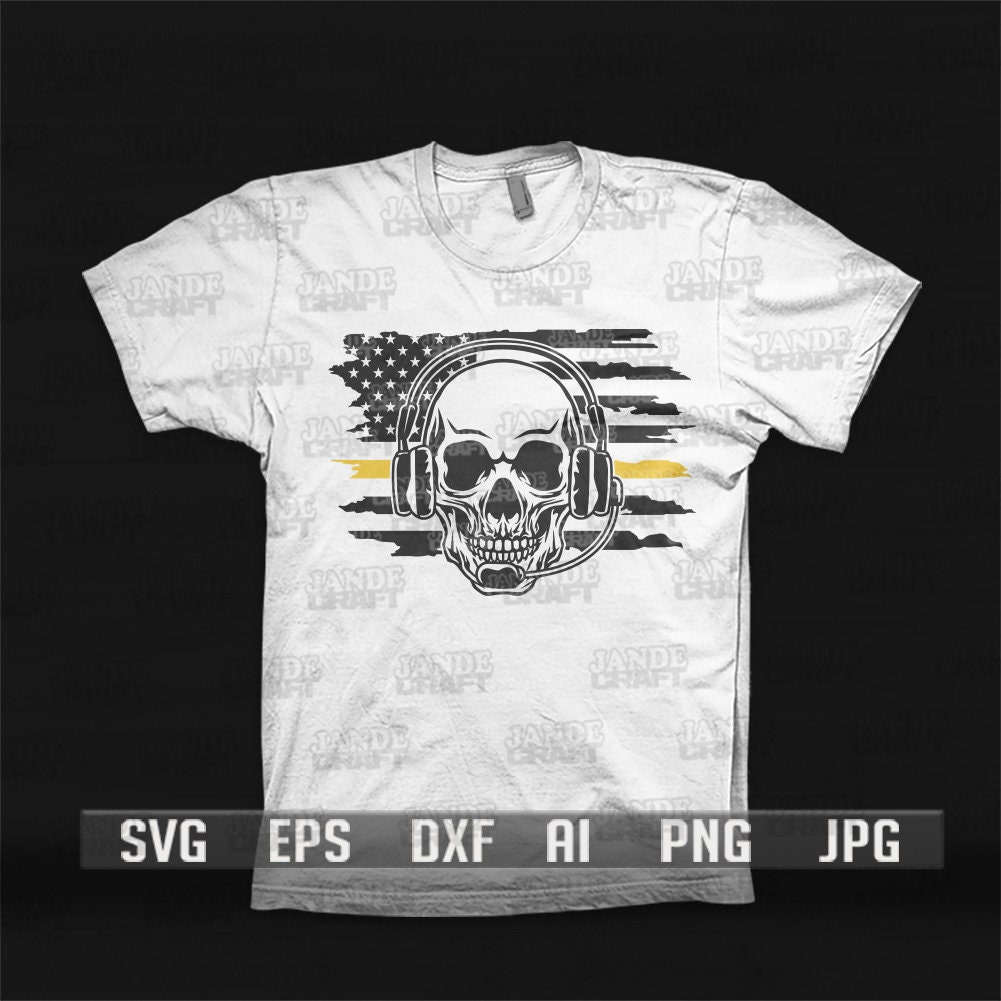 US Dispatcher Skull Svg | First Responder Clipart | 911 Emergency ...