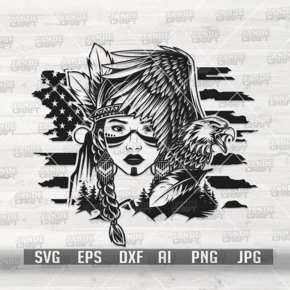 US Native American Girl Scene Svg Teepee Tribe Cut File - Etsy