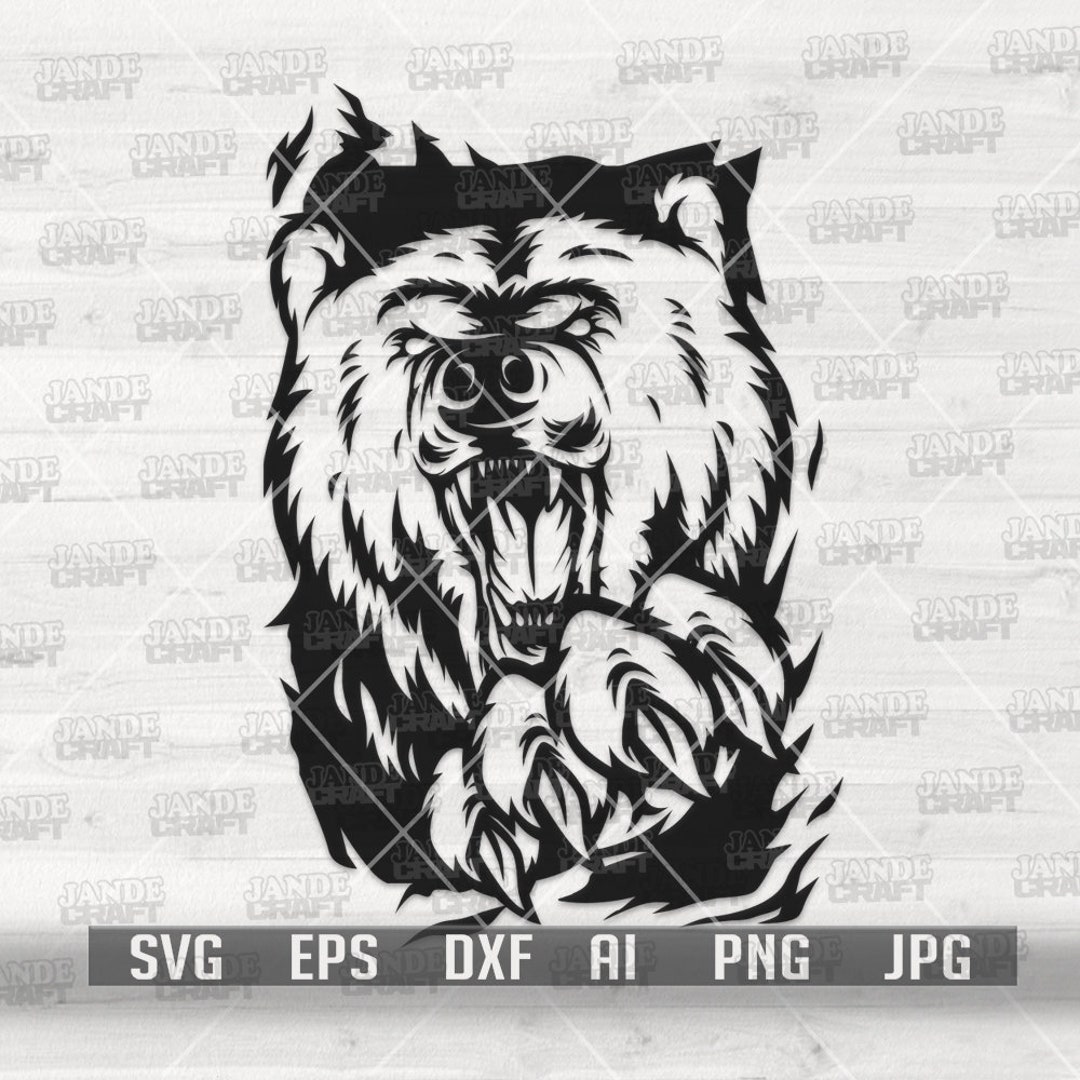 Scratch Beast Grizzly Bear Svg | Animal Claws Cut File | Wild Forest ...