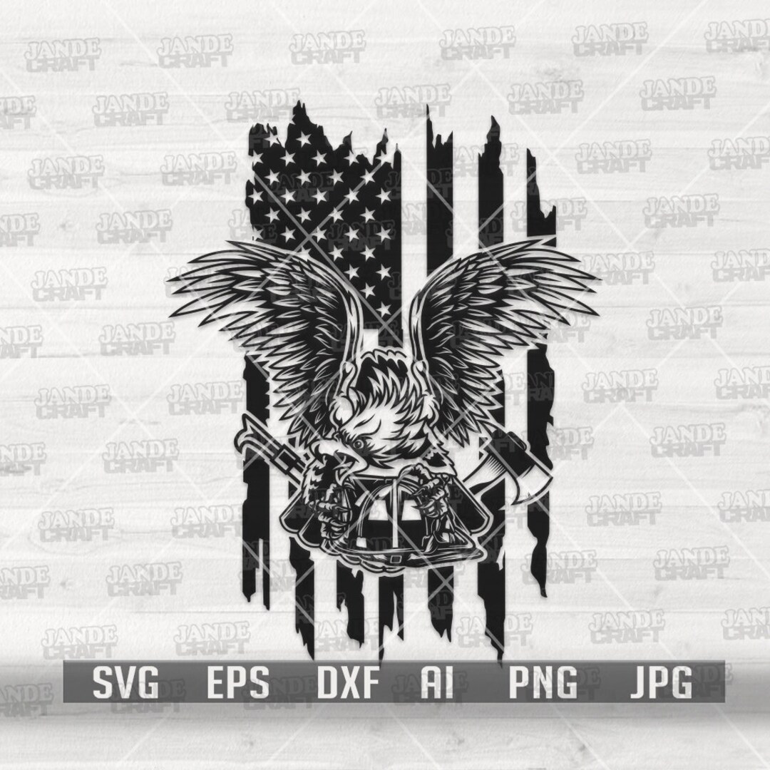 US Eagle Fire Fighter Svg | Firefighter Png | Fire Fighter Clipart | US ...