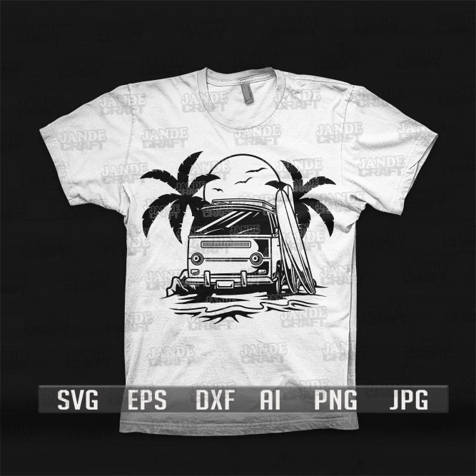 Vintage Surf Van Svg | Beach Vibes Svg | Summer Vibes Svg | Camping Van ...
