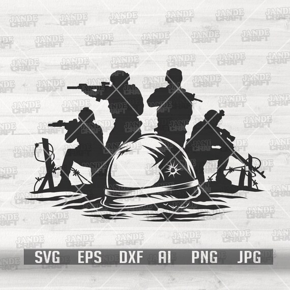 Soldier in Battle Svg US Battle Scene Svg US Military Svg - Etsy