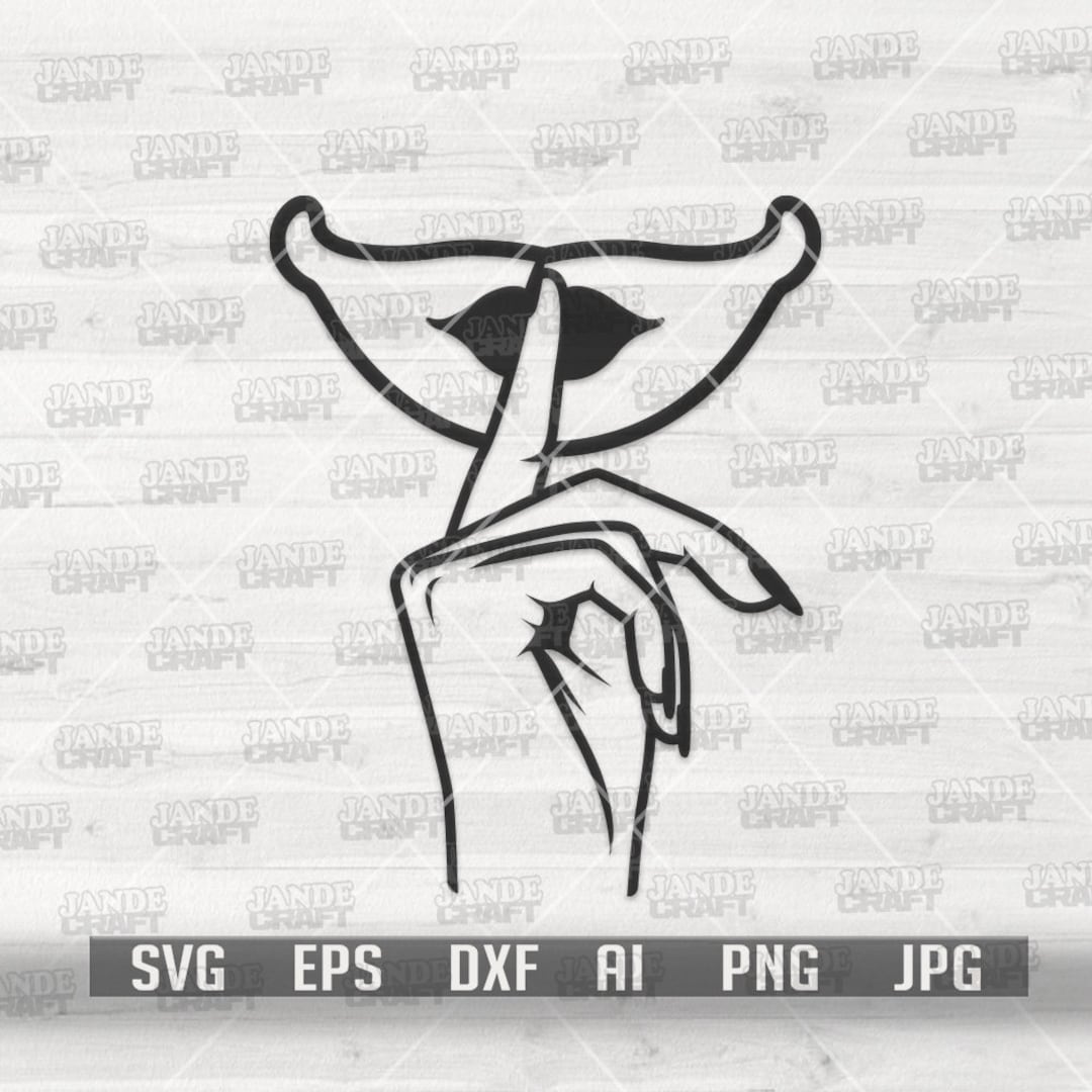 Silence Joker Chic Svg | Be Quite Clipart | Silent Sign Stencil | Hush ...