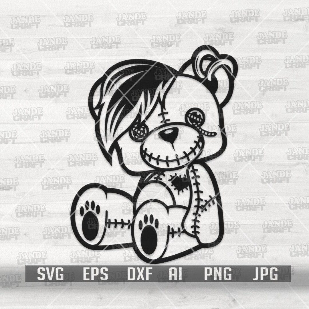 Teddy Svg | Emo Teddy Svg | Halloween Svg | Scary Teddy Svg | Cute ...