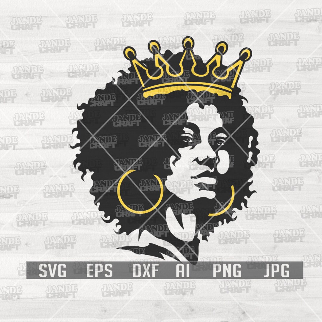 Afro Queen Svg Black Woman Stencil America Shirt Png Beautician Gift ...