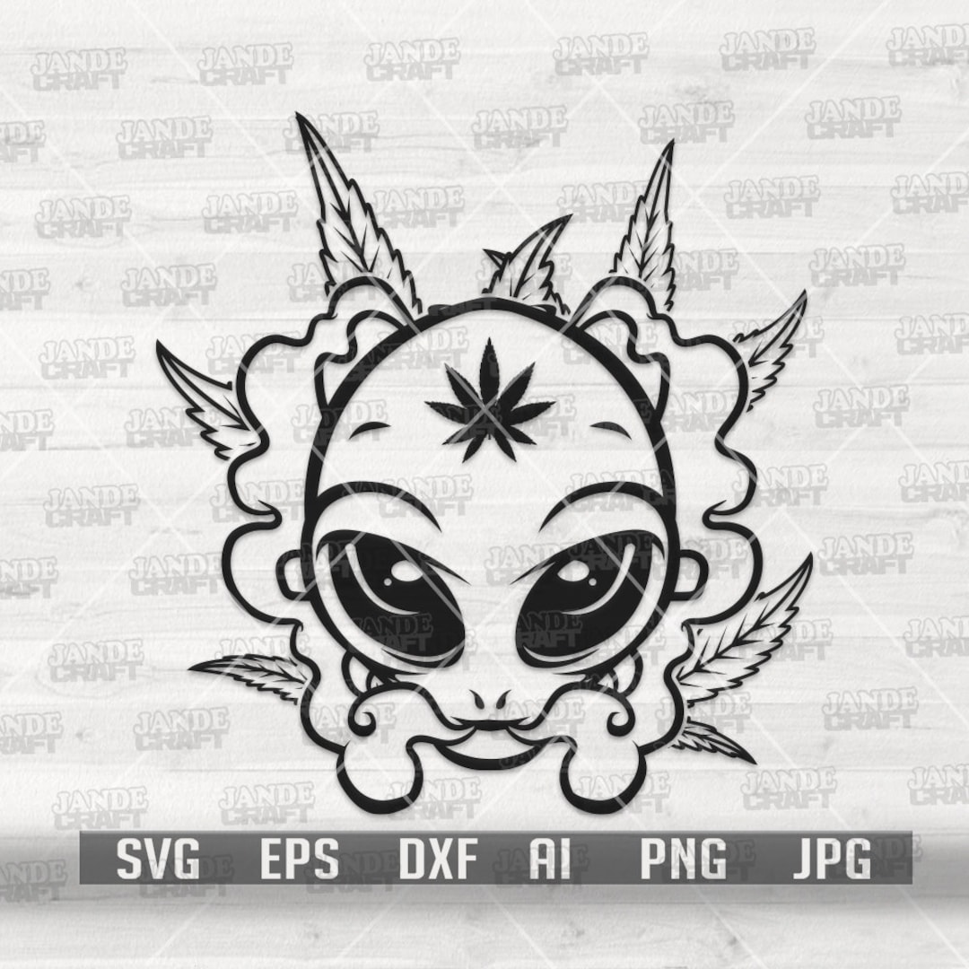 Alien Smoking Weed Svg Alien Svg Smoking Joint Svg - Etsy