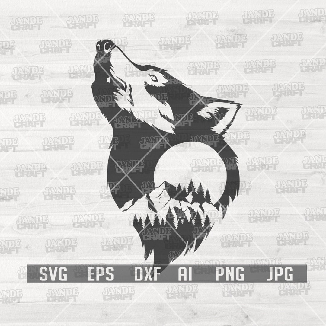 Outdoor Howling Wolf Svg | Wild Wolf Svg | Wild Animal Svg | Outdoor ...