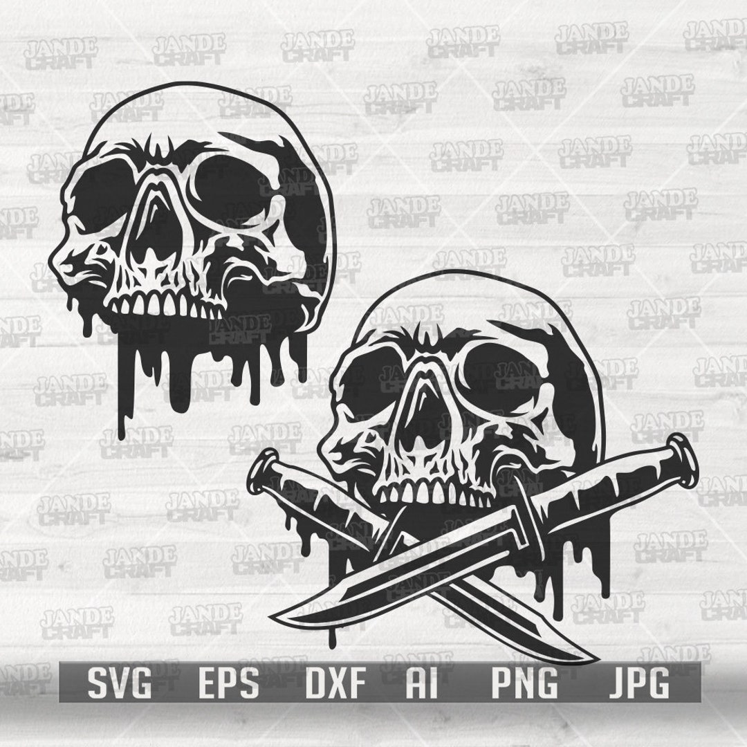 Dripping Skull Svg | Halloween Shirt Png | Bloody Head Clipart | Creepy ...