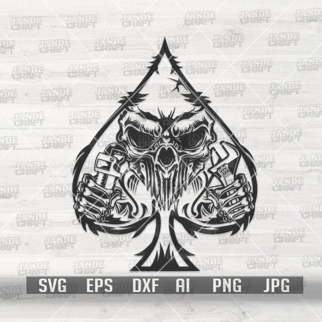 Plumber Skull Spade Svg | Pipe Fitter Clipart | Pipe Repairman Cutfile ...