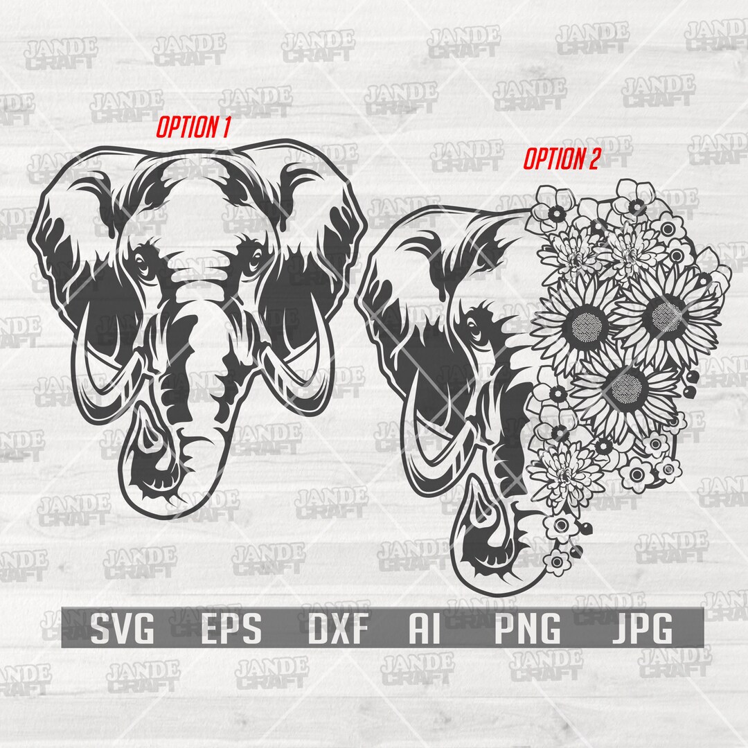 Elephant SVG | Floral Elephant SVG | Floral Animal SVG | Elephant ...