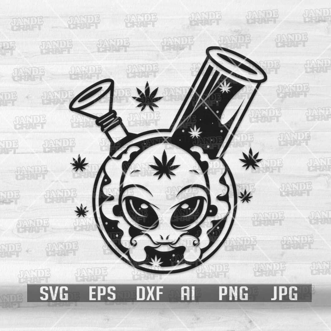 Alien Weed Svg 420 Shirt Png Smoking Joint Dxf Cannabis Cutfile ...