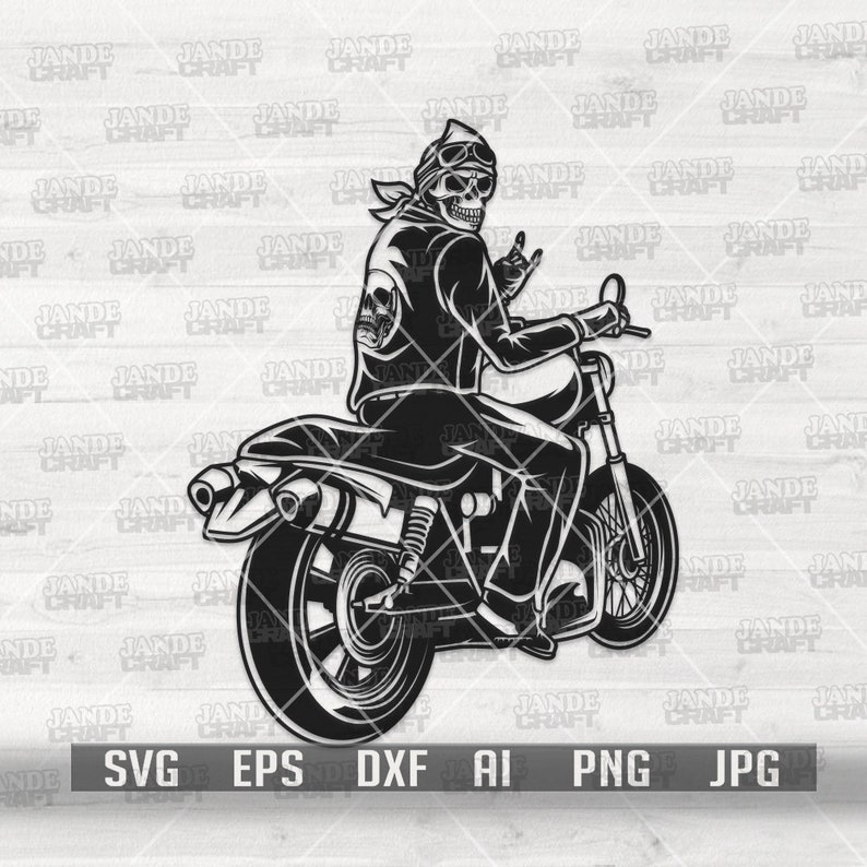 Biker Skull Svg | Ride to Die Clipart | Big Bike Rally Cut File | Rider ...