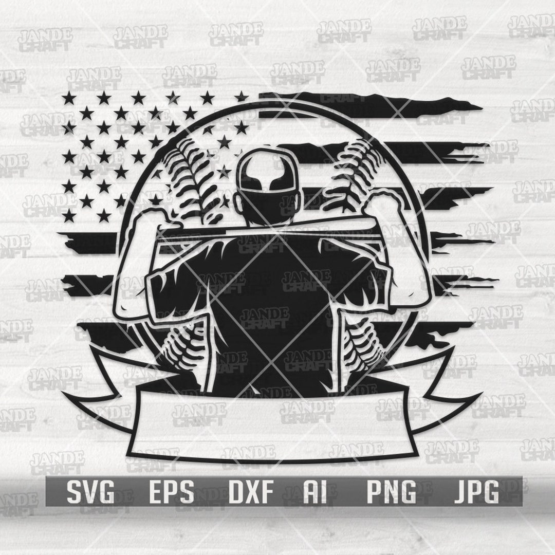 US Baseball Player Svg Sports Dad Clipart Baseman Cut File Home Run ...
